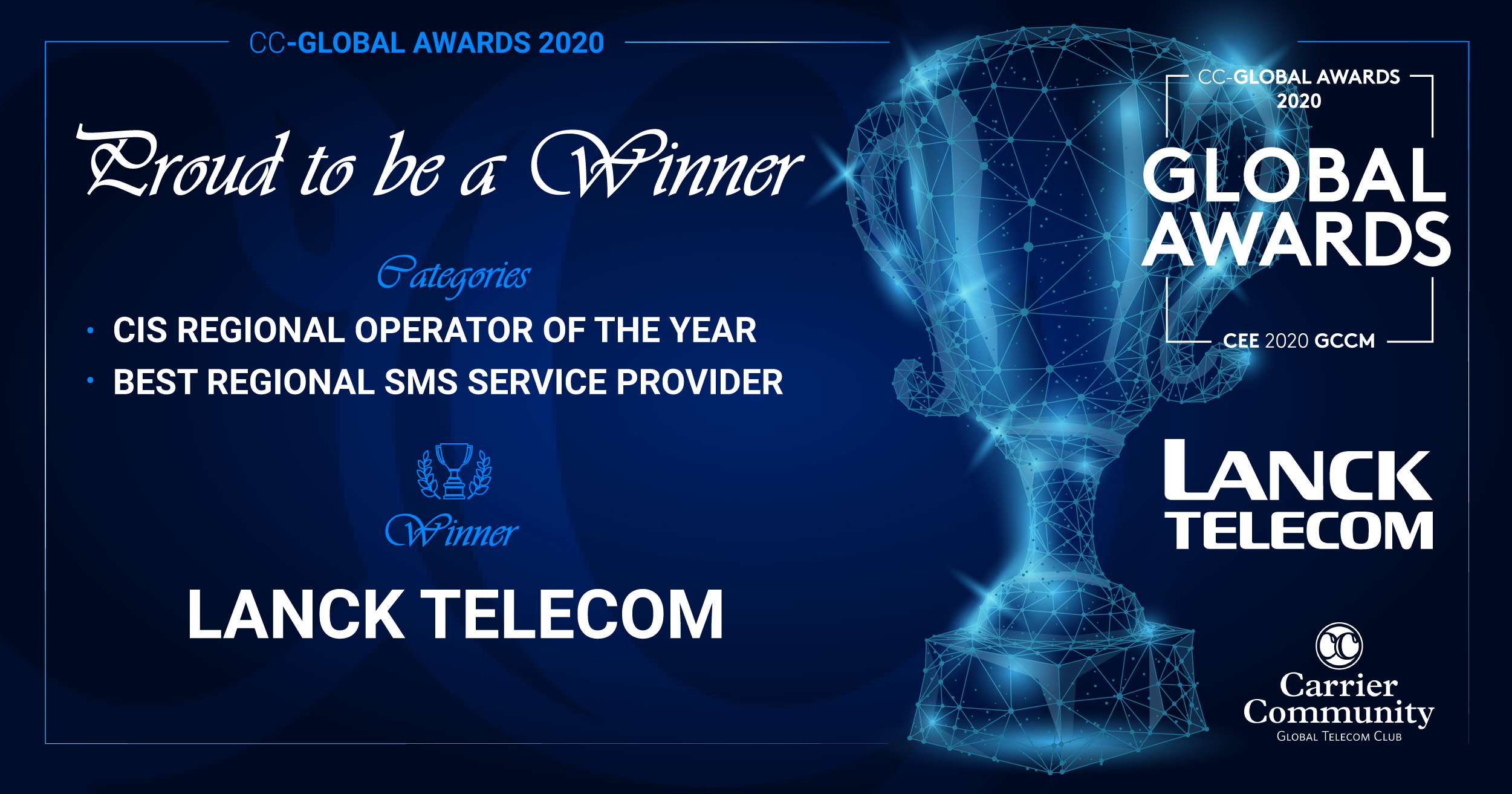 LANCK Telecom has been awarded at CC-Global Awards 2020 - LANCK Telecom